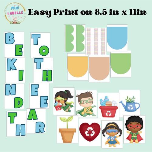 Earth Day Bulletin Board Kit Editable Earth Heroes Classroom Decor