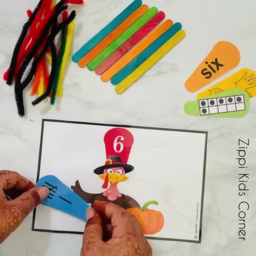 Thanksgiving Activities | Turkey Number Counting, Turkey Craft | November
