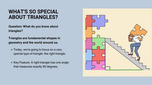 Pythagorean Theorem Math Bundle Presentation Guide and Worksheet Packets