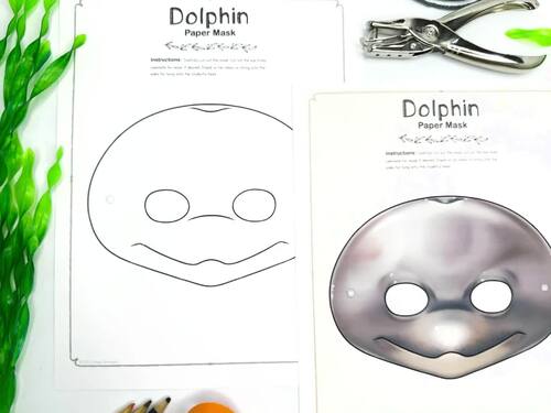 Dolphin | Paper Mask | Printable Craft | Dolphins by Simply Schoolgirl