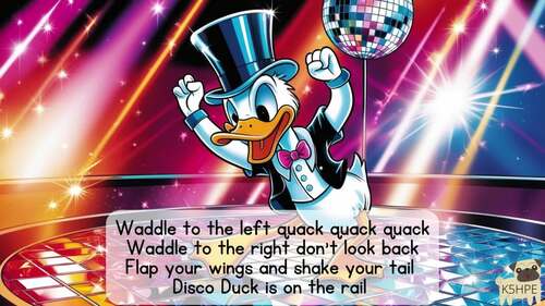 Music: Disco Duck Song, Classroom Songs with Lyrics for Sing-along Dance