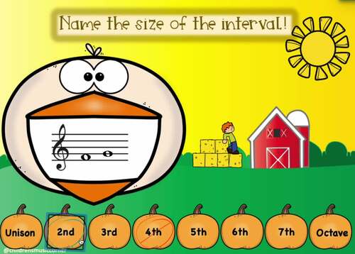 Fall- Melodic Interval Digital Task Cards Boom Cards | TPT