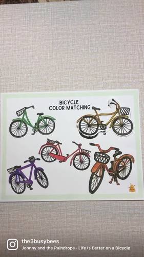 Bicycle Color Matching Printable • Preschool Printable • Color Learning