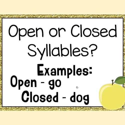 Open & Closed Syllable Digital Task Cards by Kinder Lake | TPT
