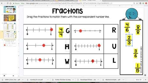 Fractions - Equal Parts - Number Line - Math Riddles - Google Classroom ...