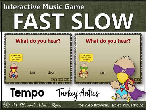 Thanksgiving Music | Tempo Fast and Slow Interactive Music Game {Turkey ...