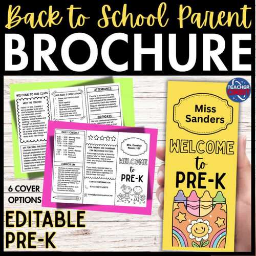 Meet the Teacher Brochure for Pre-K | Back to School Open House & First Day
