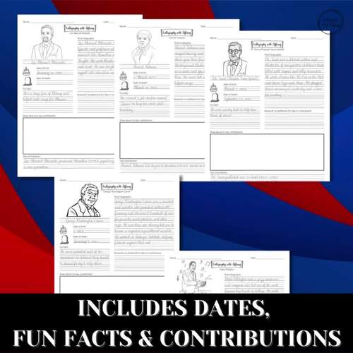 50+ Significant Figures in U.S. History | Writing Fun Facts | Cursive ...