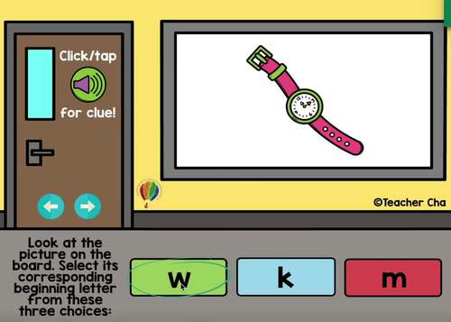 Recognizing Beginning Letter Sounds With Audio (BOOM Cards™ Distance ...