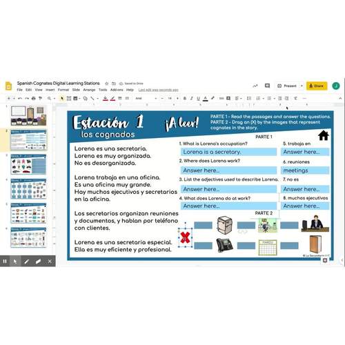 Spanish Cognates Digital Activity Bundle by LA SECUNDARIA | TpT