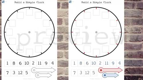 TELLING TIME Build a Simple Analogue Clock Hours and Minutes Printable ...