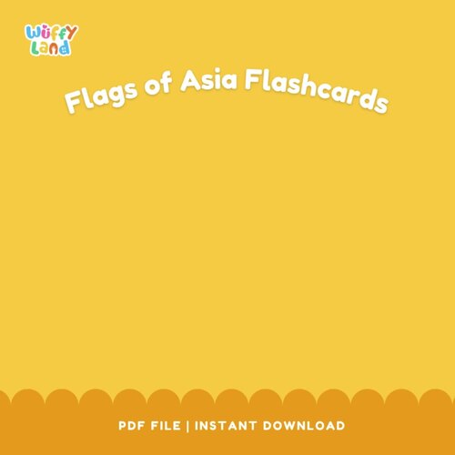 Flags of Asia Flashcards | 19 Pages PDF Printable Educational Activity