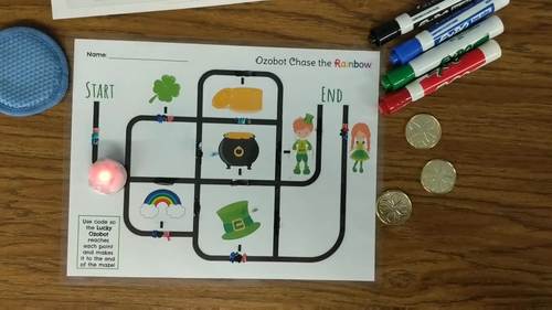 Ozobot Activity St Patrick's Day Maze Coding with Robots St. Pattys ...