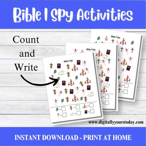 Bible I Spy - Count and Write by Digitally Yours Today | TPT