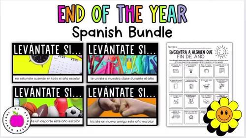 Spanish End of the Year Summer Activity and Game Bundle - Editable