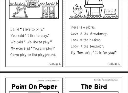 Kindergarten Reading Passages for Fluency Practice – Easy Short Texts ...