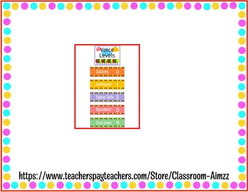 Tree Theme Printable Classroom Voice Levels Cards, Voice Levels Posters