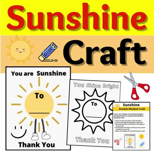 Sunshine Craft Activity Sun Art Resource No Prep SEL PBIS by DadsDesigns