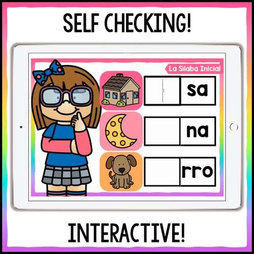 La Sílaba Inicial - Boom Cards by The Bilingual Rainbow | TPT