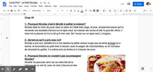 Le Petit Nicolas - Vidéo de la correction des questions du chapitre 19