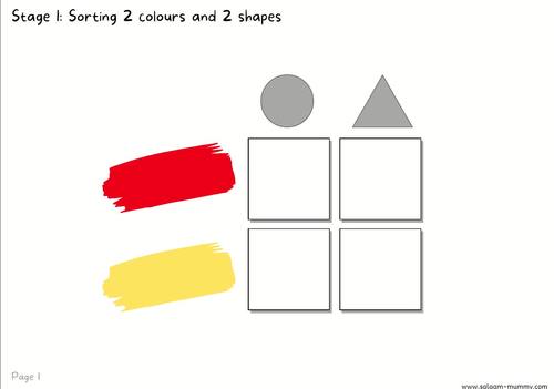 Early Years Shape and Colour Sorting Math Pack | Multiple Attributes ...