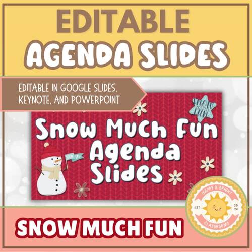 EDITABLE January Daily Slides Template Winter Morning Slides for Google ...