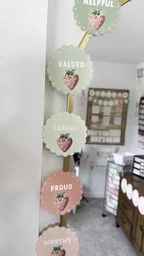 Vintage Strawberry Affirmation Station | Strawberry Classroom Decor