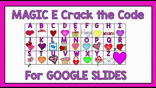 Long Vowel Words / Magic E Crack the Code for Google Slides - NO PREP