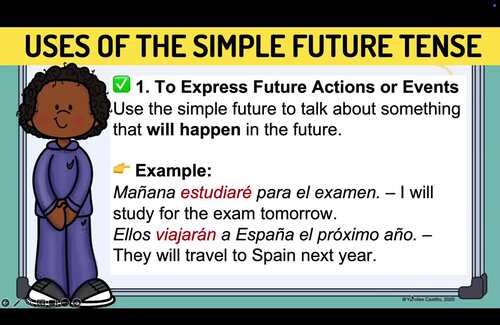 SIMPLE FUTURE TENSE-SPANISH- lesson ppt and booklet of activities