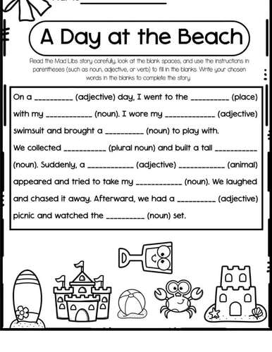 Summer Madlibs| End of Year and Summer Grammar|Mad Libs Summer Short ...