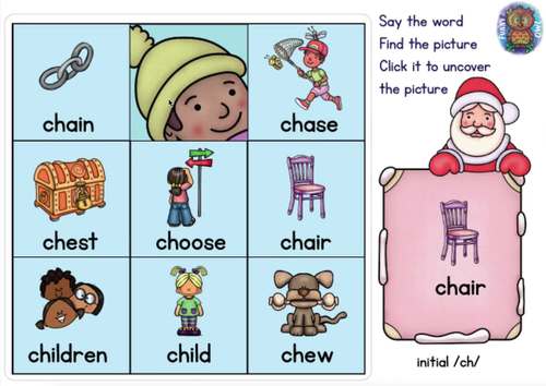 Christmas Articulation Games CH Boom Cards by Funny Owl | TPT