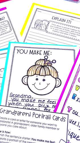 Grandparents Day Craft Activities Card Reading Passages Writing Poem