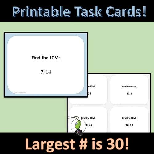 Least Common Multiple (LCM) Task Cards, Google Slides and Google Forms