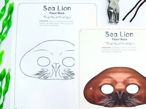 Sea Lion | Paper Mask | Printable Craft | Sea Lions by Simply Schoolgirl