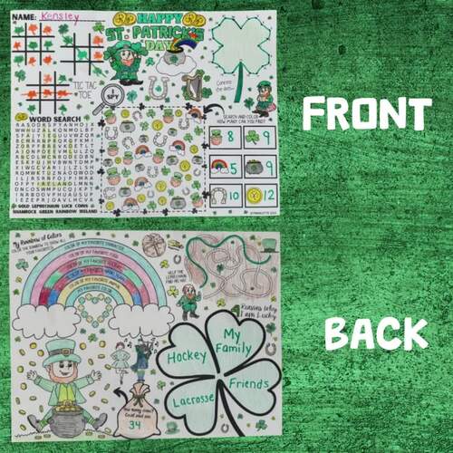 St. Patrick's Day Coloring Placemat with Word Search: 4 Reasons Why I'm ...