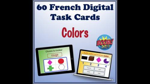 French Colors Vocabulary Digital Task Cards (60 Boom Cards) | TPT