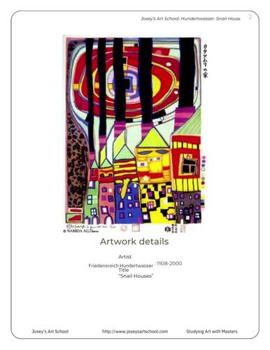 Hundertwasser Art Lesson Snail Houses 1st -4th Grade History Lesson