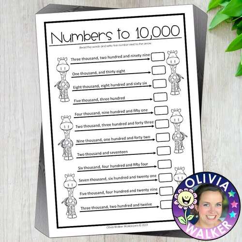 Numbers to 10,000 expand, order, write, compare, place value and more