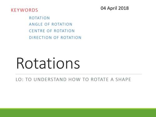 Transformations - Rotations by Maths Support Centre | TPT