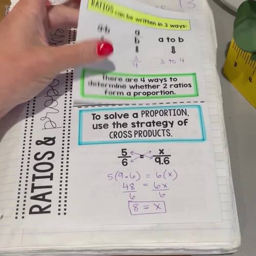 Algebra 1 - Ratios and Proportions Interactive Notebook Foldable