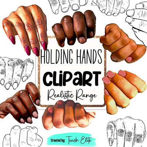 Hands clipart, Commercial Use Clip Art by Teach Elite | TPT