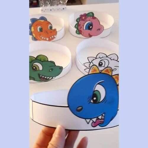 Dinosaur paper crowns printable for kids, Cute dinosaur headbands