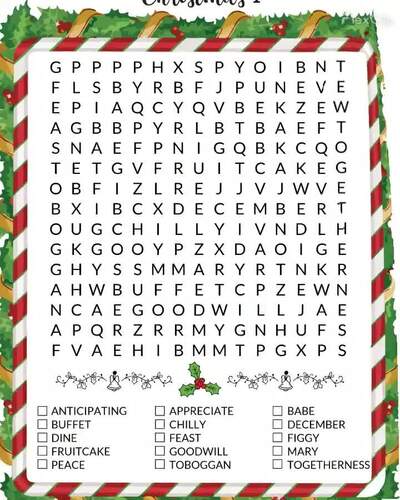 Christmas Word Search Puzzles Large Print by Play And Learn Media