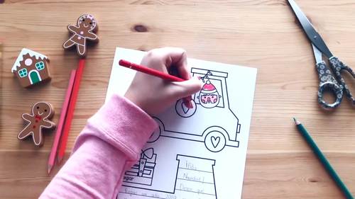 Postal y Escritura para Navidad | Inglés y Español | Distance Learning