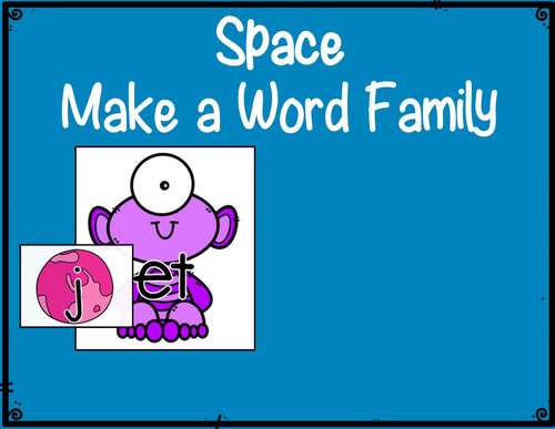 Space Themed Make A Short Vowel Word Family Center | TPT