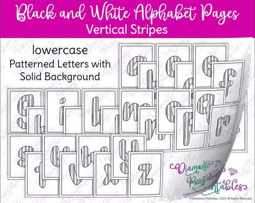 Printable Alphabet Poster Bundle | Vertical Stripes Bulletin Board Letters