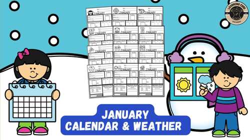 January Morning Work Calendar/Weather PreK Kindergarten First TK UTK ...