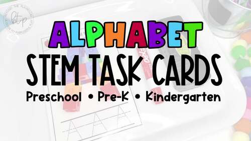 Snap Cube Letters - Preschool & Kindergarten Alphabet STEM Task Cards