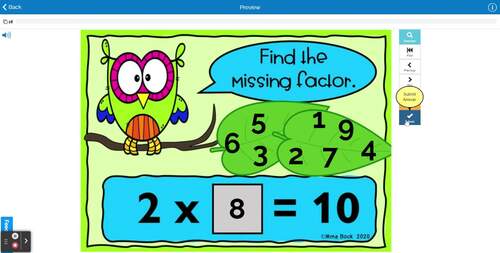 BOOM™ Cards: Multiplication Facts x2 (missing factors) by GroovyGarden