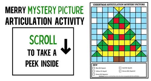 Christmas Articulation Mystery Picture: Complex Clusters | TPT